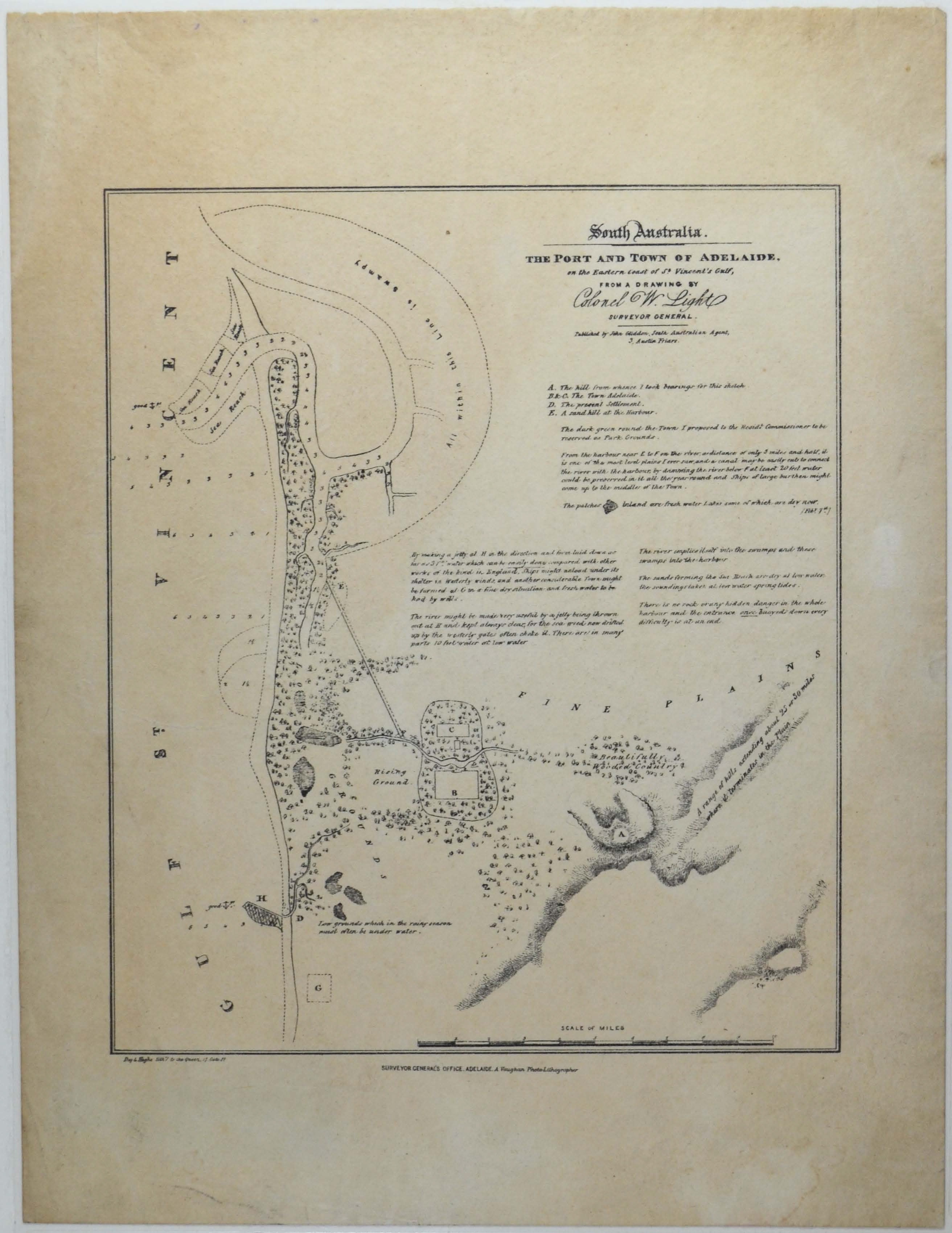Map: Plan of Port and Town of Adelaide from a drawing by Colonel ...