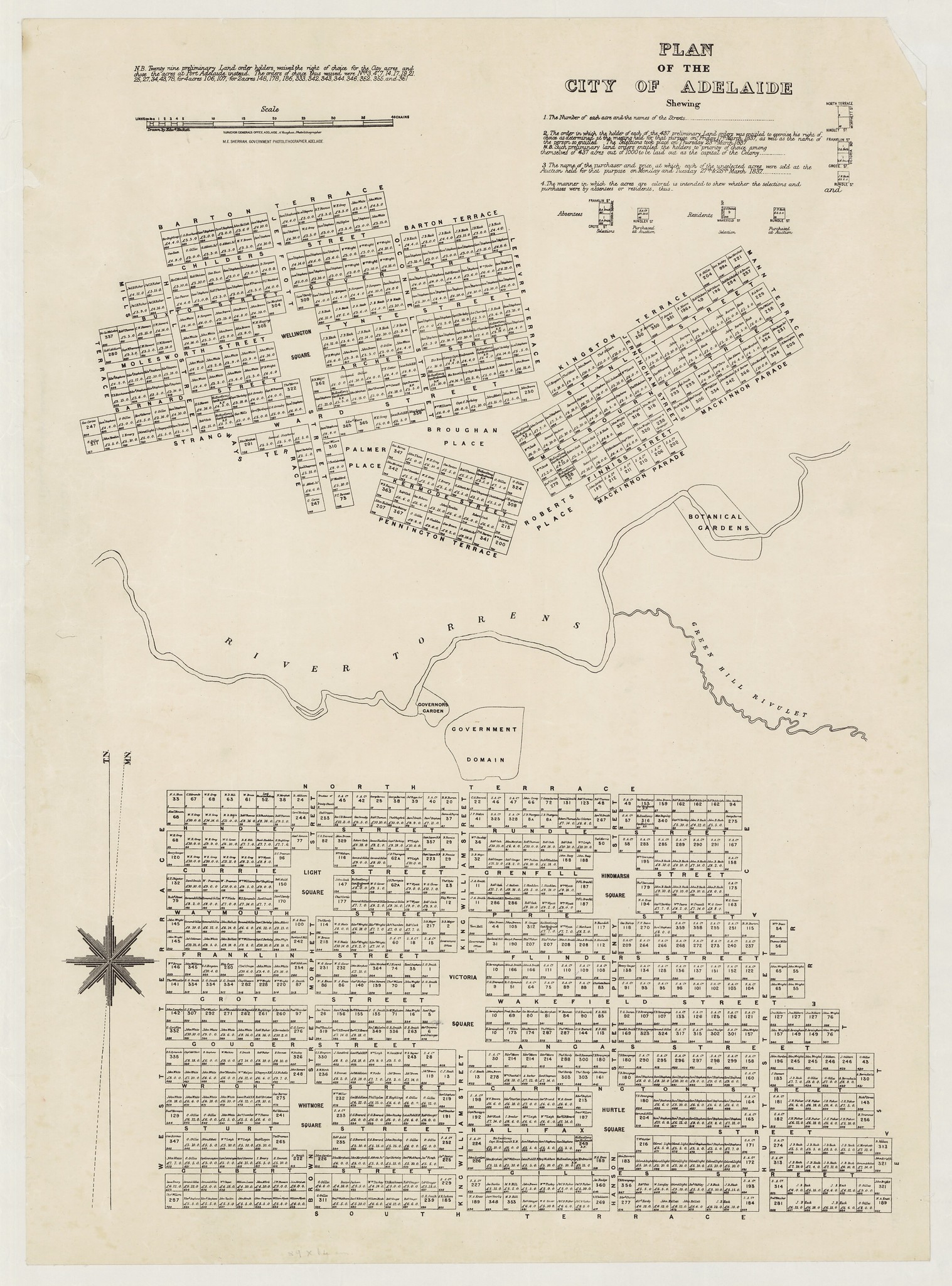 Map: Plan of the City of Adelaide, 1837 | Historical maps of Adelaide