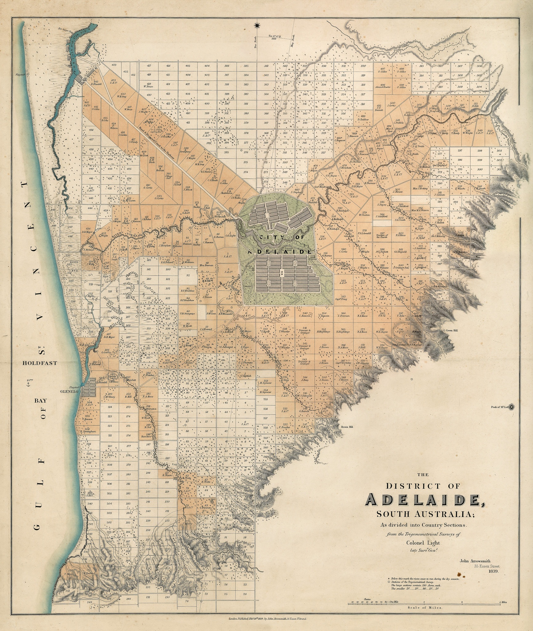 Map: District of Adelaide, 1839 | Historical maps of Adelaide