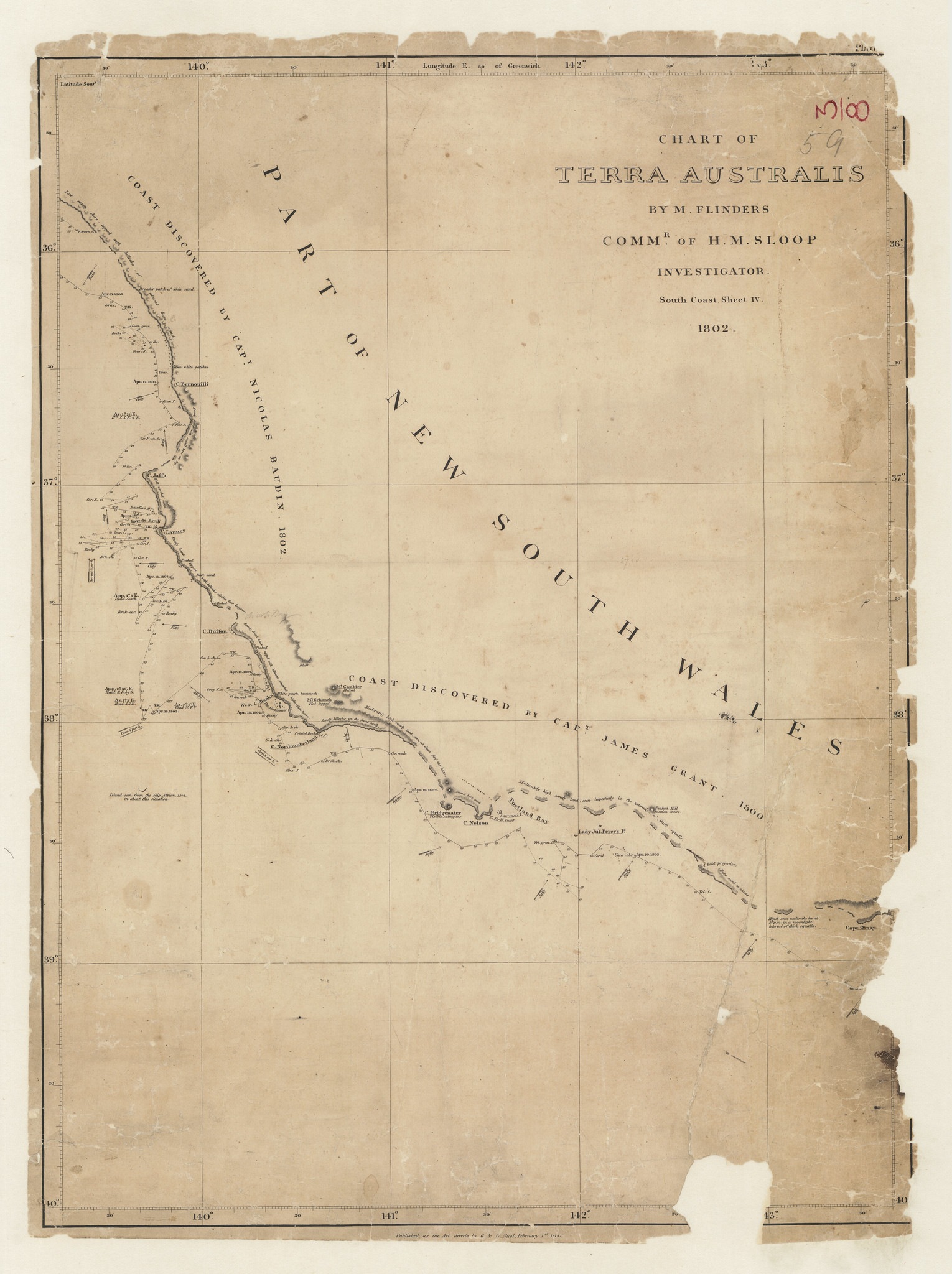 Map: Part of coast of South Australia and Victoria, 1802 | Historical ...