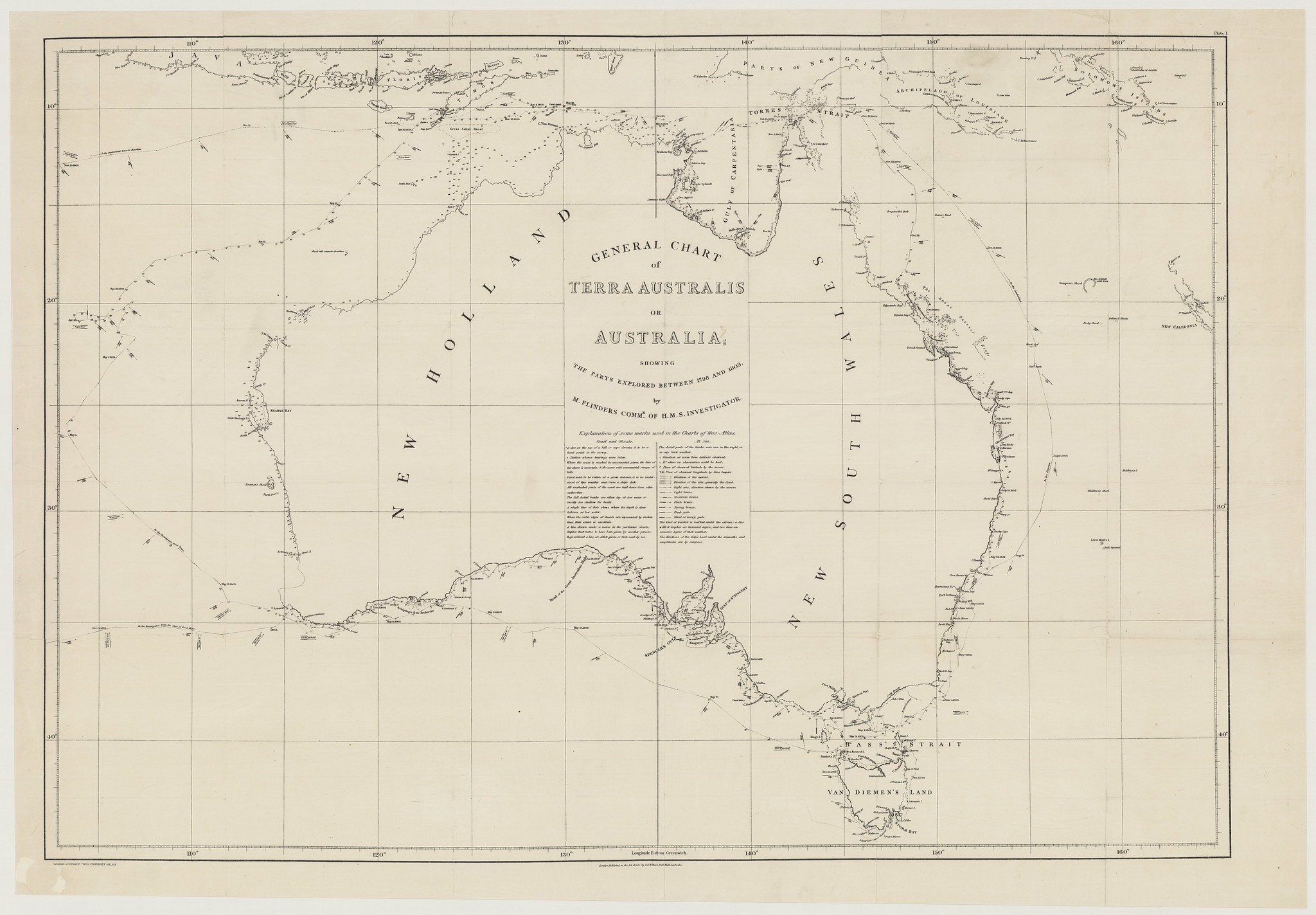 Map: Matthew Flinders' route around Australia, 1798-1803 | Historical ...