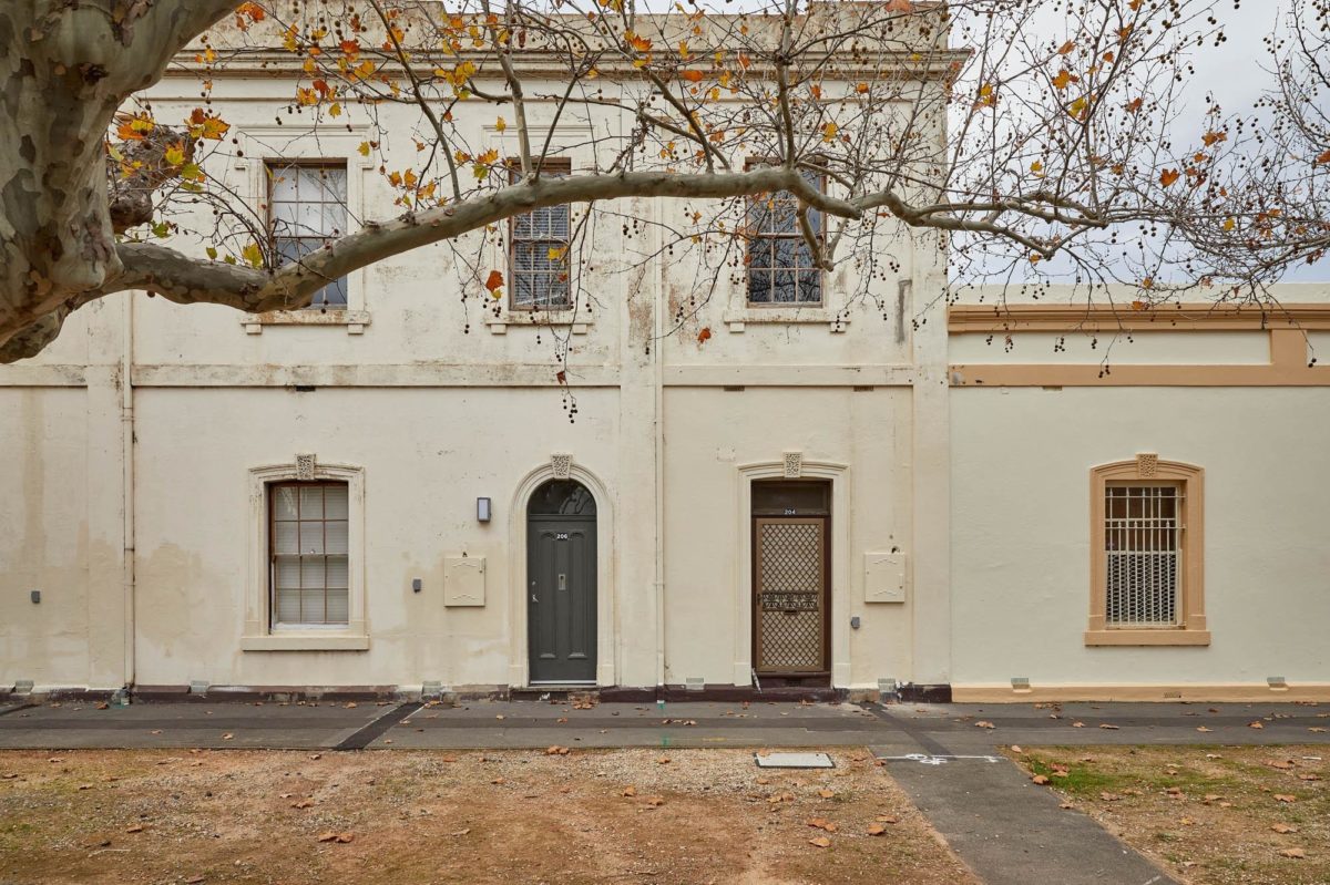 Row houses, outbuildings and walls - 204, 206 & 208 Jeffcott Street ...
